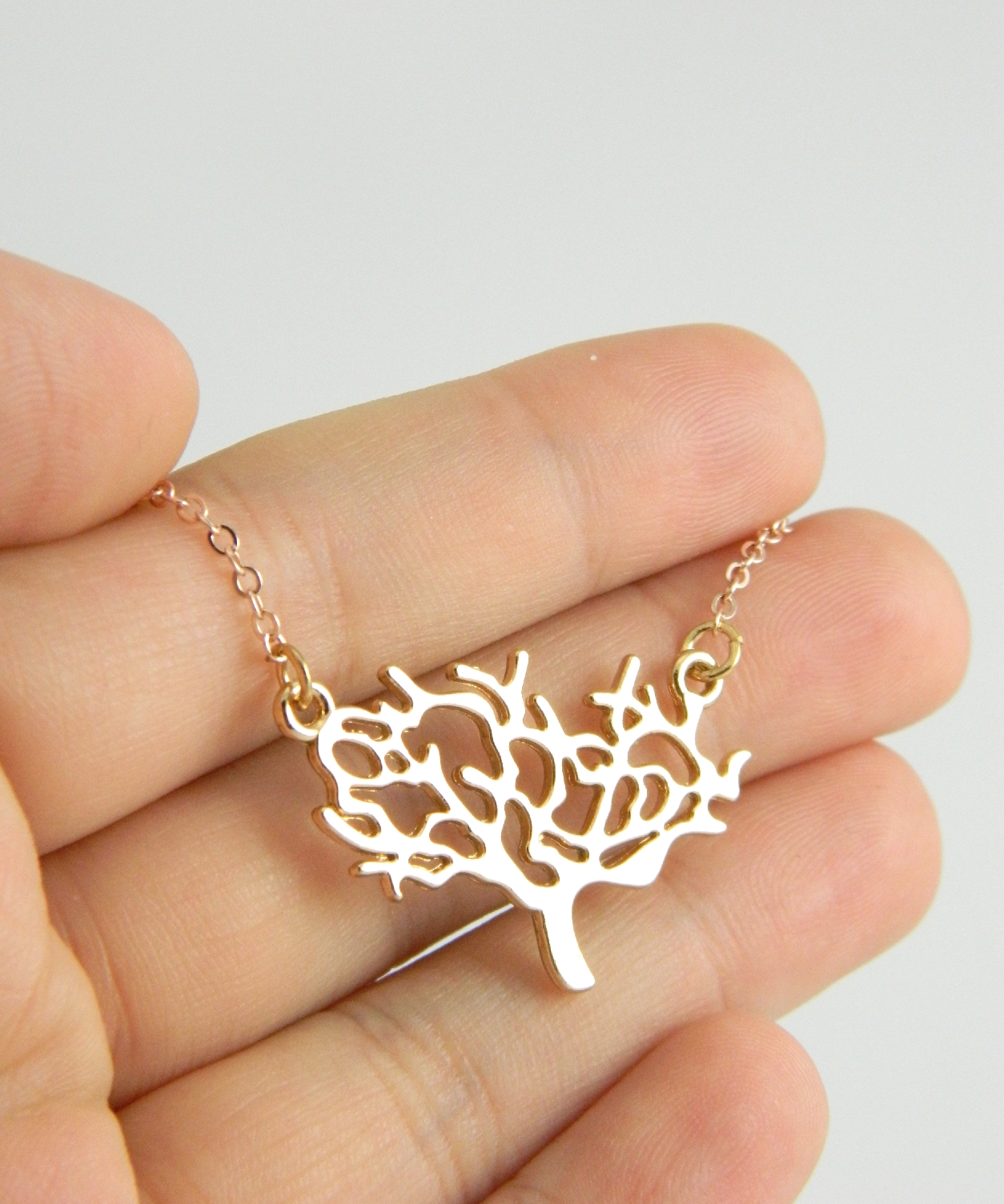 Gold Tree Charm Necklace Tree Of Life on Luulla