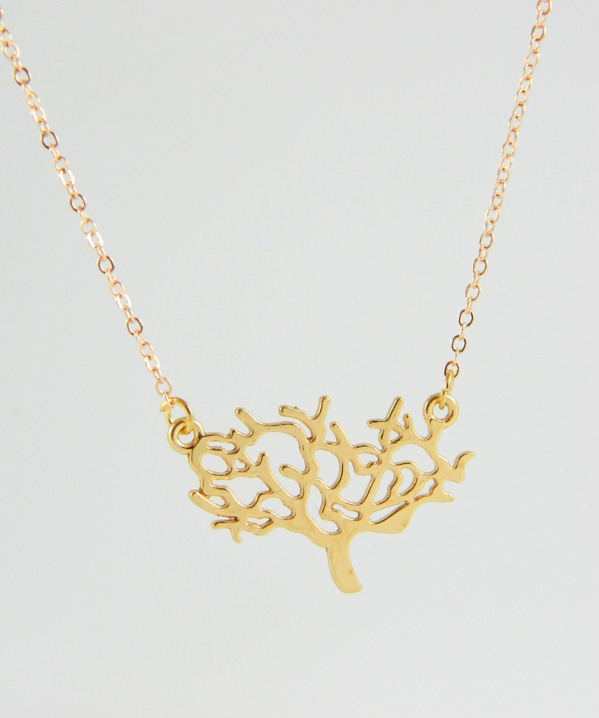 Gold Tree Charm Necklace Tree Of Life on Luulla